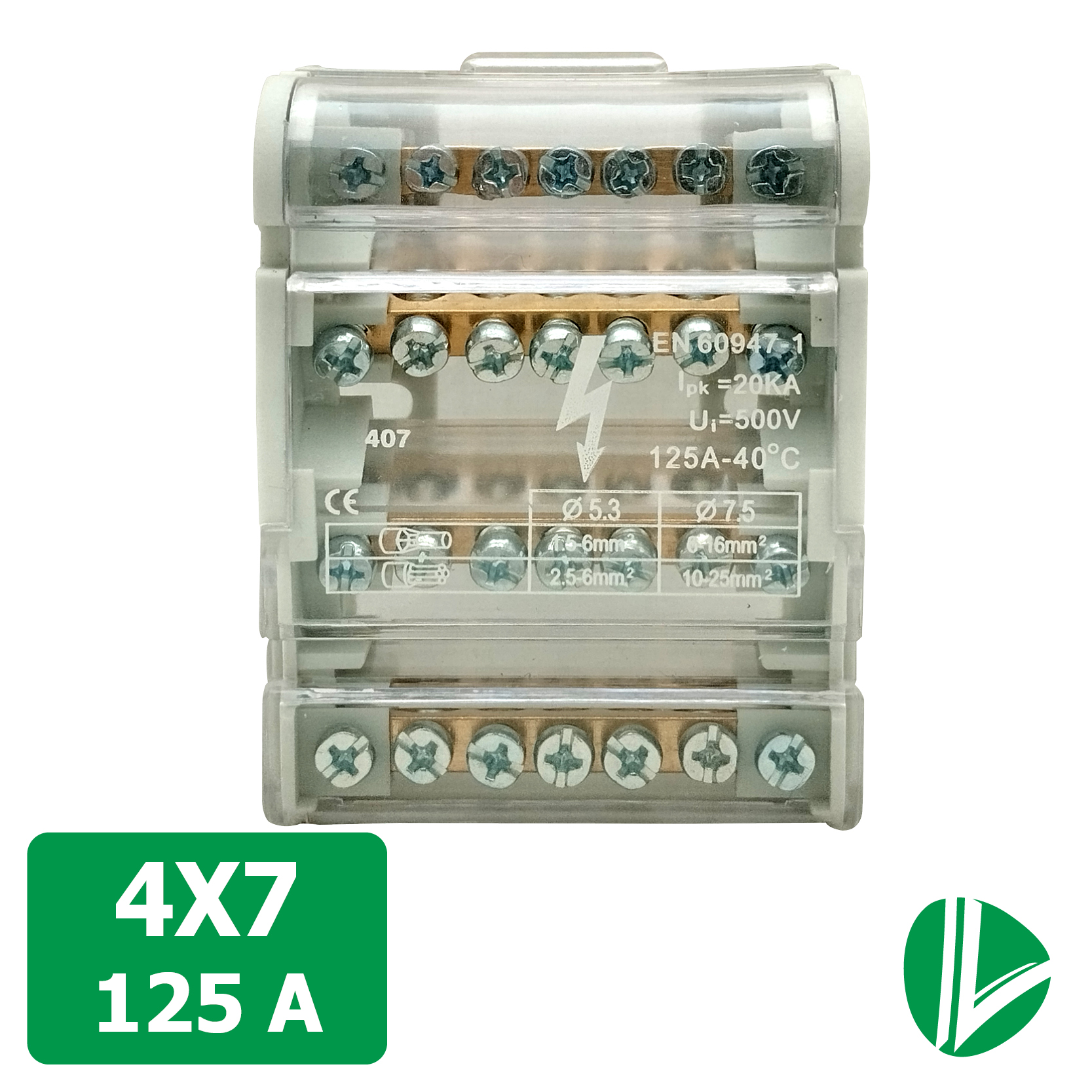 REPARTIDOR 4X7 125A TETRAPOLAR